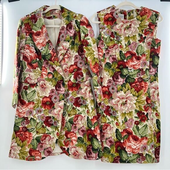 Dresses | Rare Nwot Edith Flagg Womens 196s Floral Dressmatching Coat ...